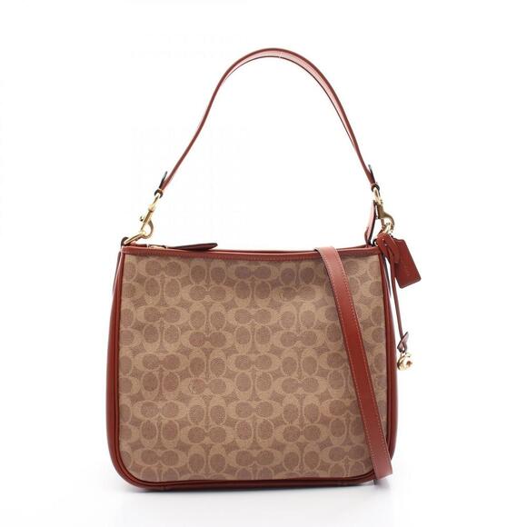 Coach | Bags | Coach Coach Signature Canvas Leather Shoulder Bag Canvas ...